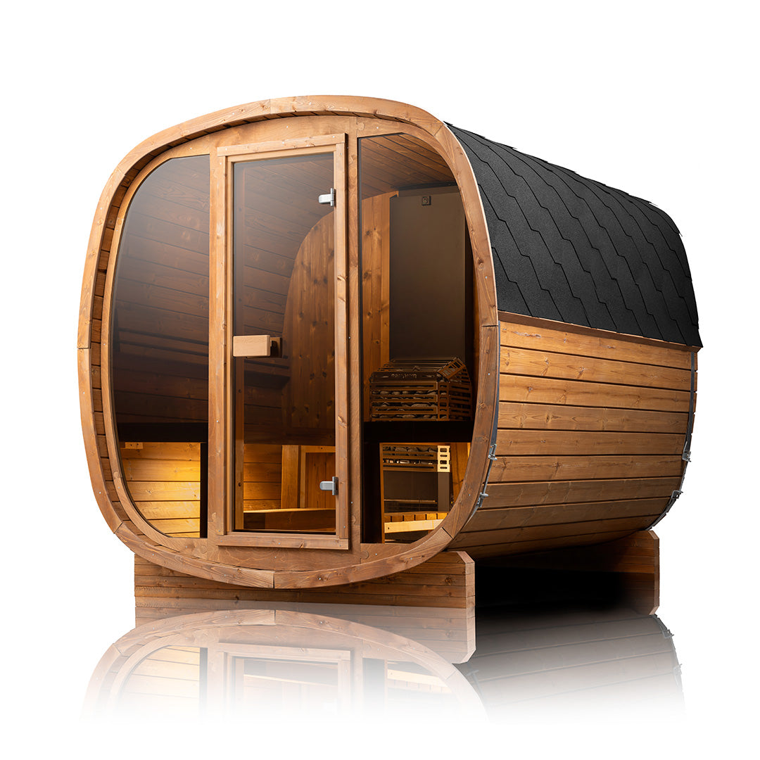 Scandinavian Equinox Outdoor Cube Sauna (7x7) – Northern Saunas Canada