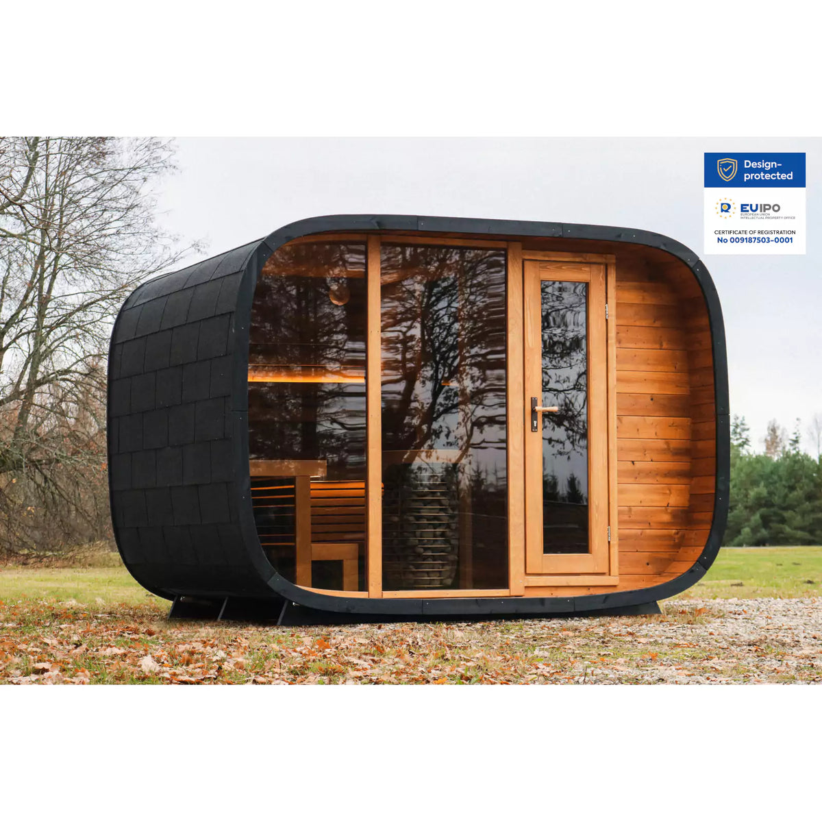 Mirage Outdoor Round Cube Sauna With Changing Room (L-Bench) – Northern ...